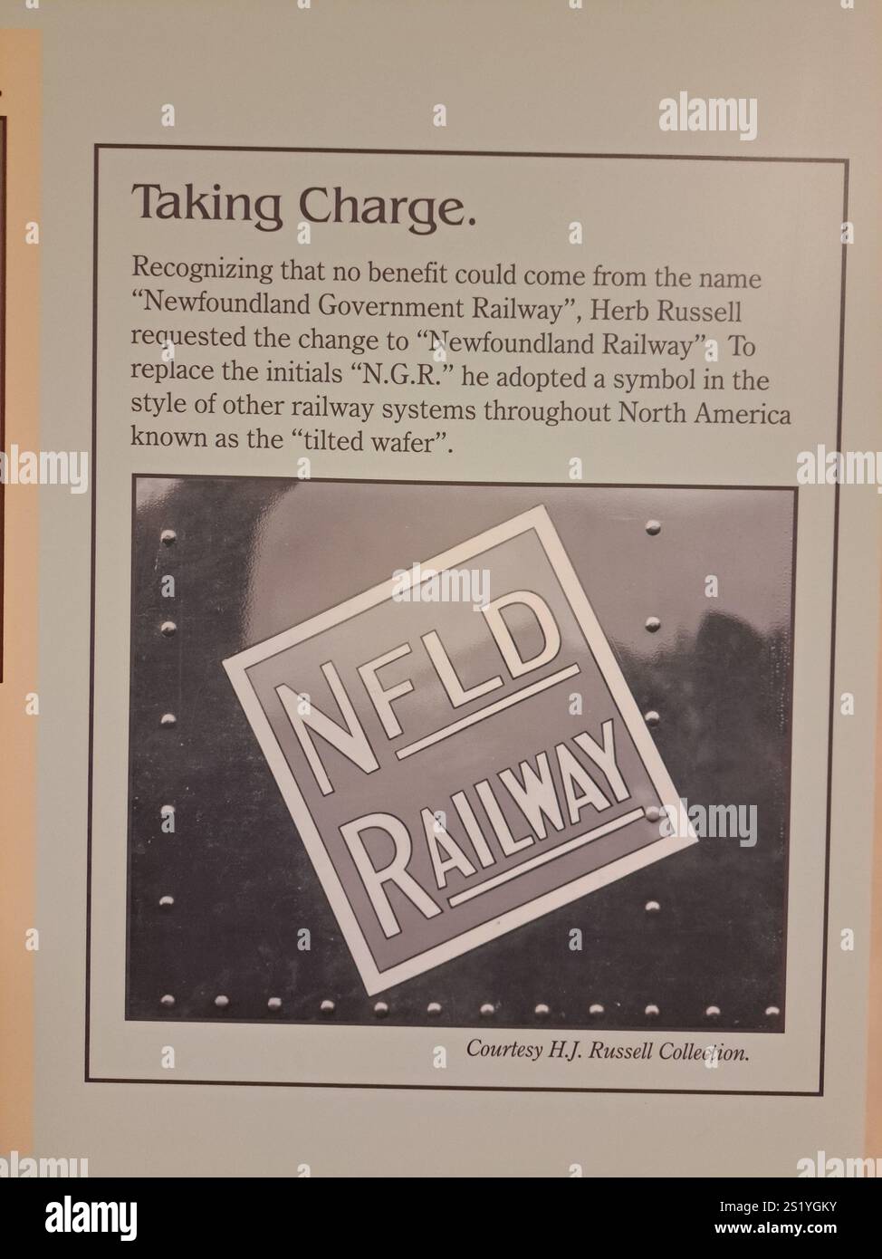Taking charge sign at the Railway Coastal Museum on Water Street in St ...