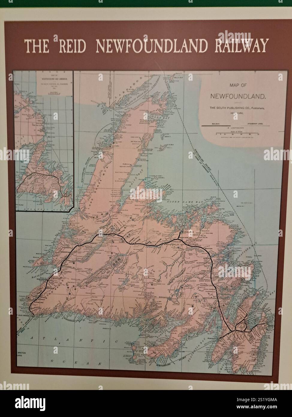 Reid Newfoundland Railway map sign at the Railway Coastal Museum on ...