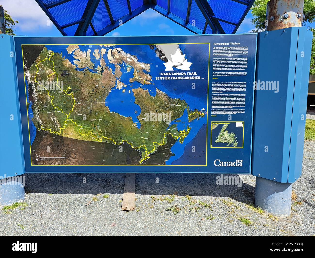 Information sign on the Trans Canada trail T'Railway on Water Street in ...