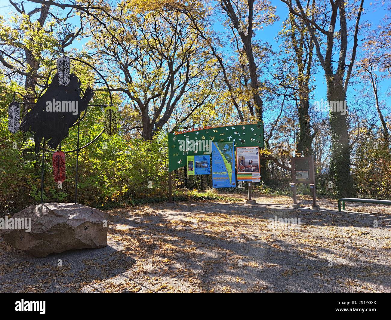 Welcome to Point Pelee National Park sign at the visitor centre in ...