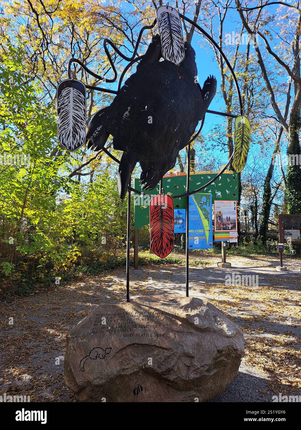 Chief Seattle monument at Point Pelee National Park visitor centre in ...