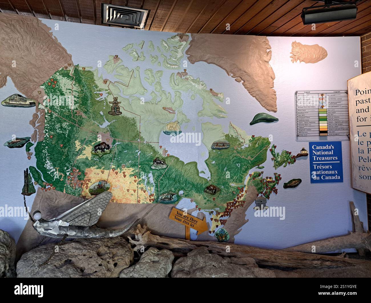 Canada's national treasures sign at the Tip Exhibit at Point Pelee ...