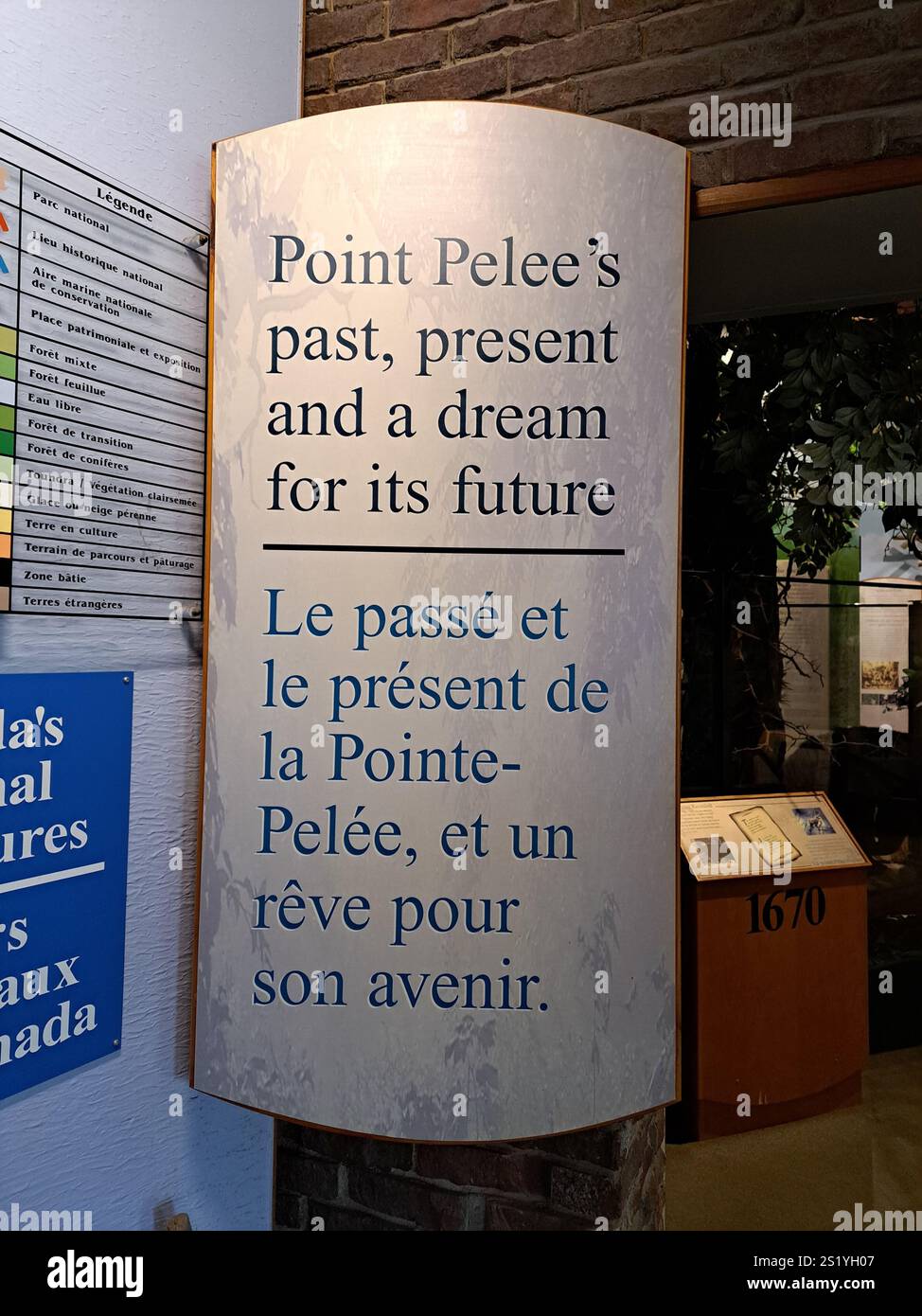 Point Pelee's past, present and future sign at the Tip Exhibit at Point ...