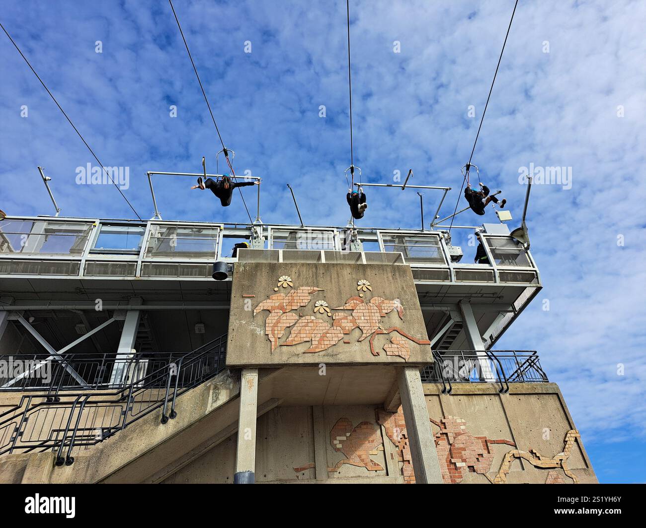 Floral mural on the Zipline Launch in Niagara Falls, Ontario, Canada ...