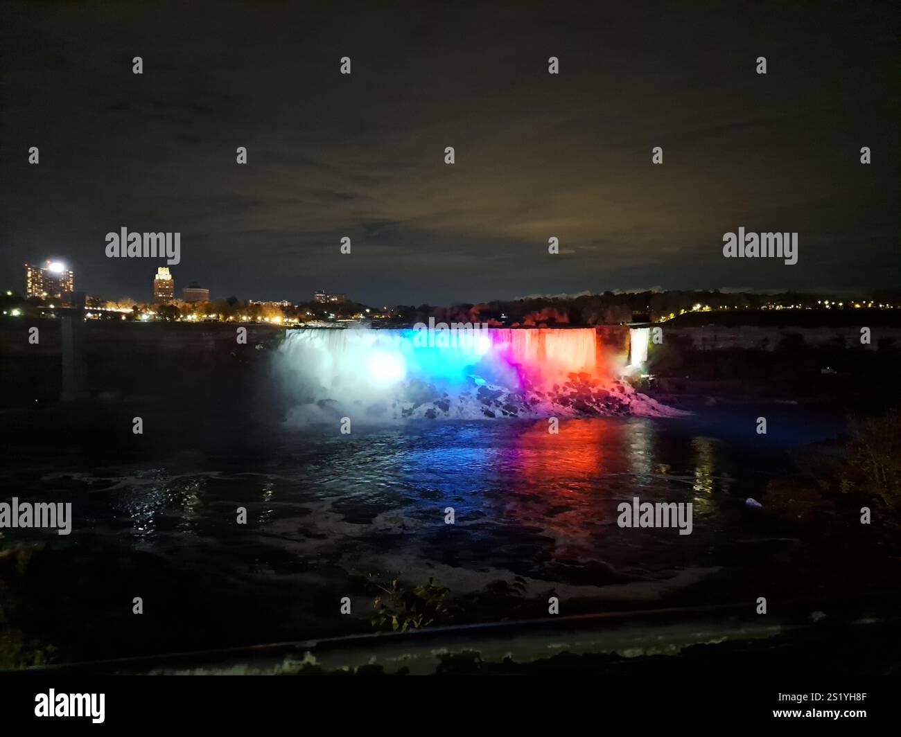 Niagara Falls illuminated at night in Ontario, Canada Stock Photo - Alamy
