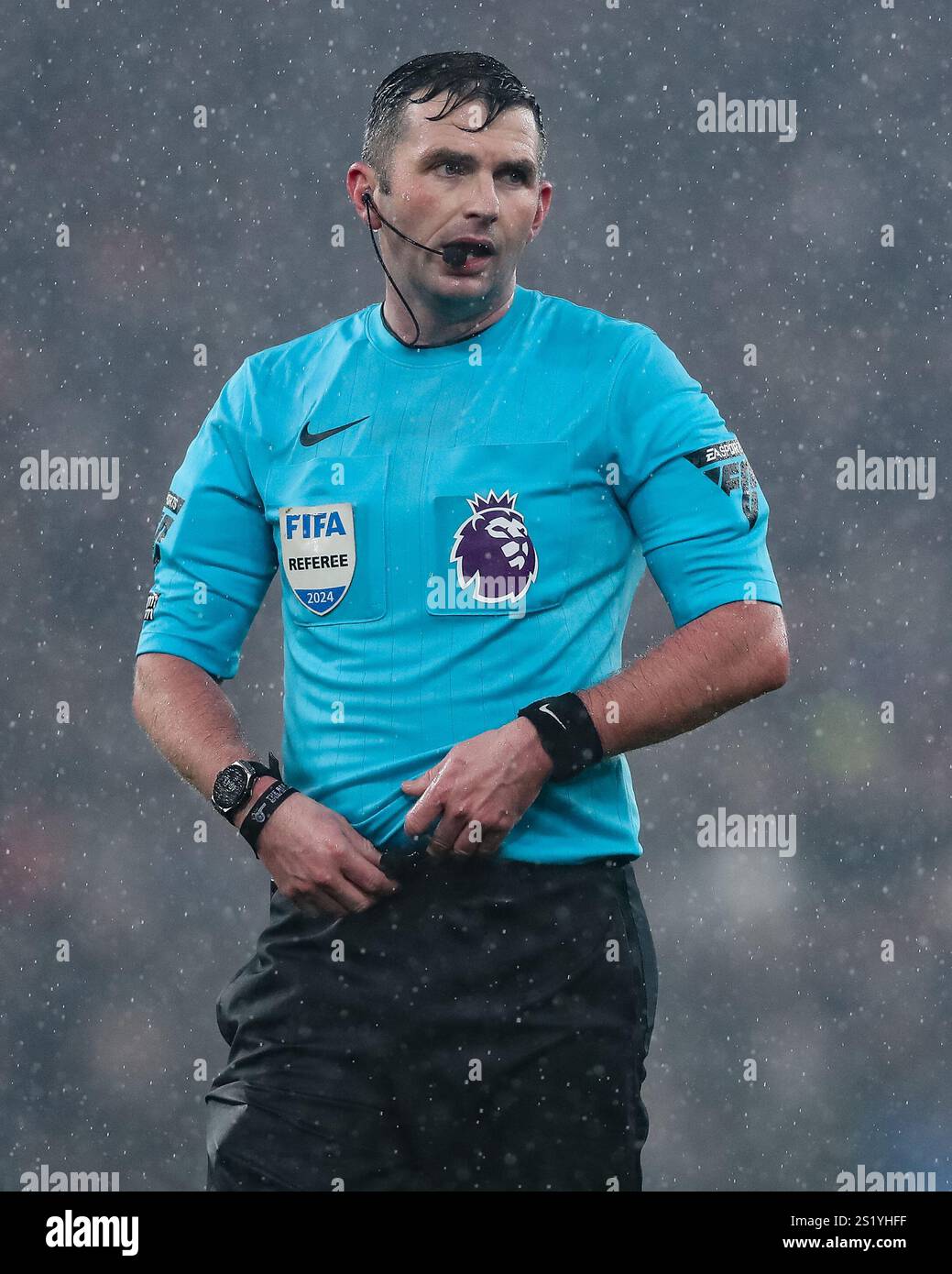 Referee Michael Oliver during the Premier League match Liverpool vs ...