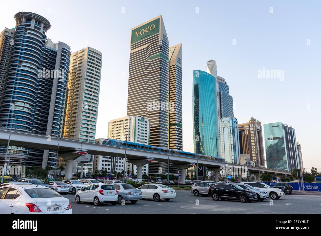 Skyscrapers on Sheikh Zayed Road in Dubai City, United Arab Emirates ...