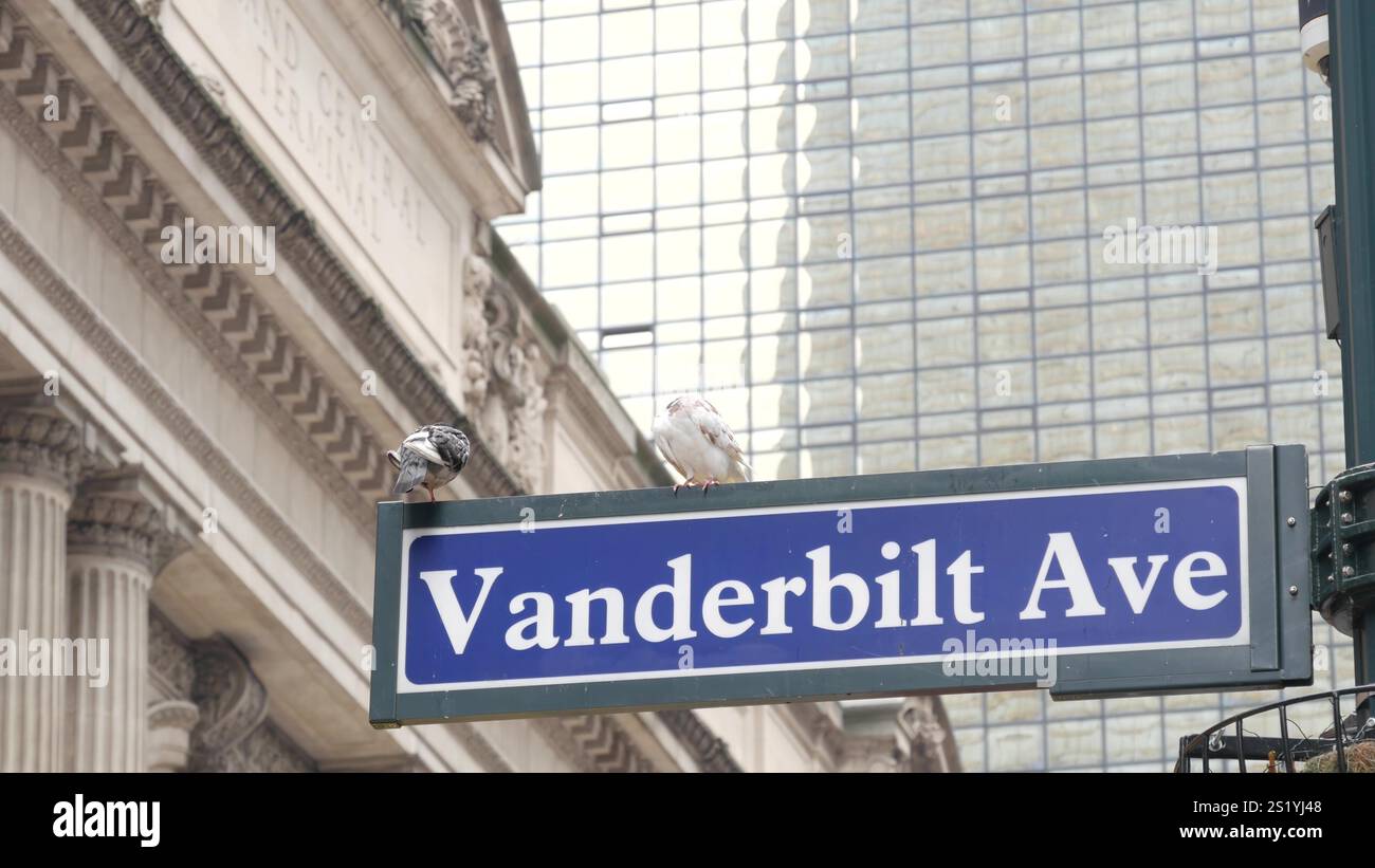 New York City Grand Central Terminal, Vanderbilt intersection road sign ...