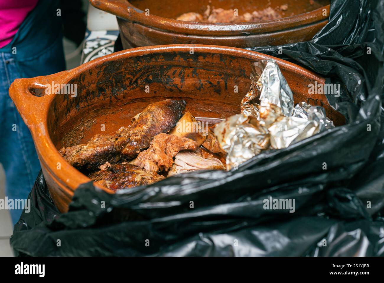 Birria prepared in a clay pot. Typical Mexican food Stock Photo - Alamy