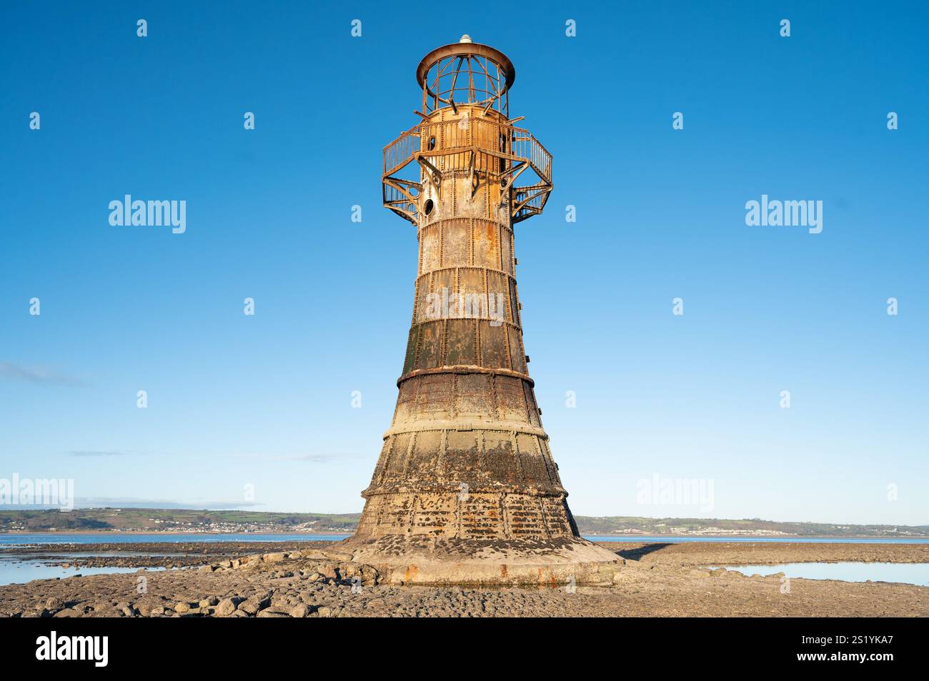Whiteford cast iron lighthouse, Whiteford NNR, Gower, Wales, UK Stock ...