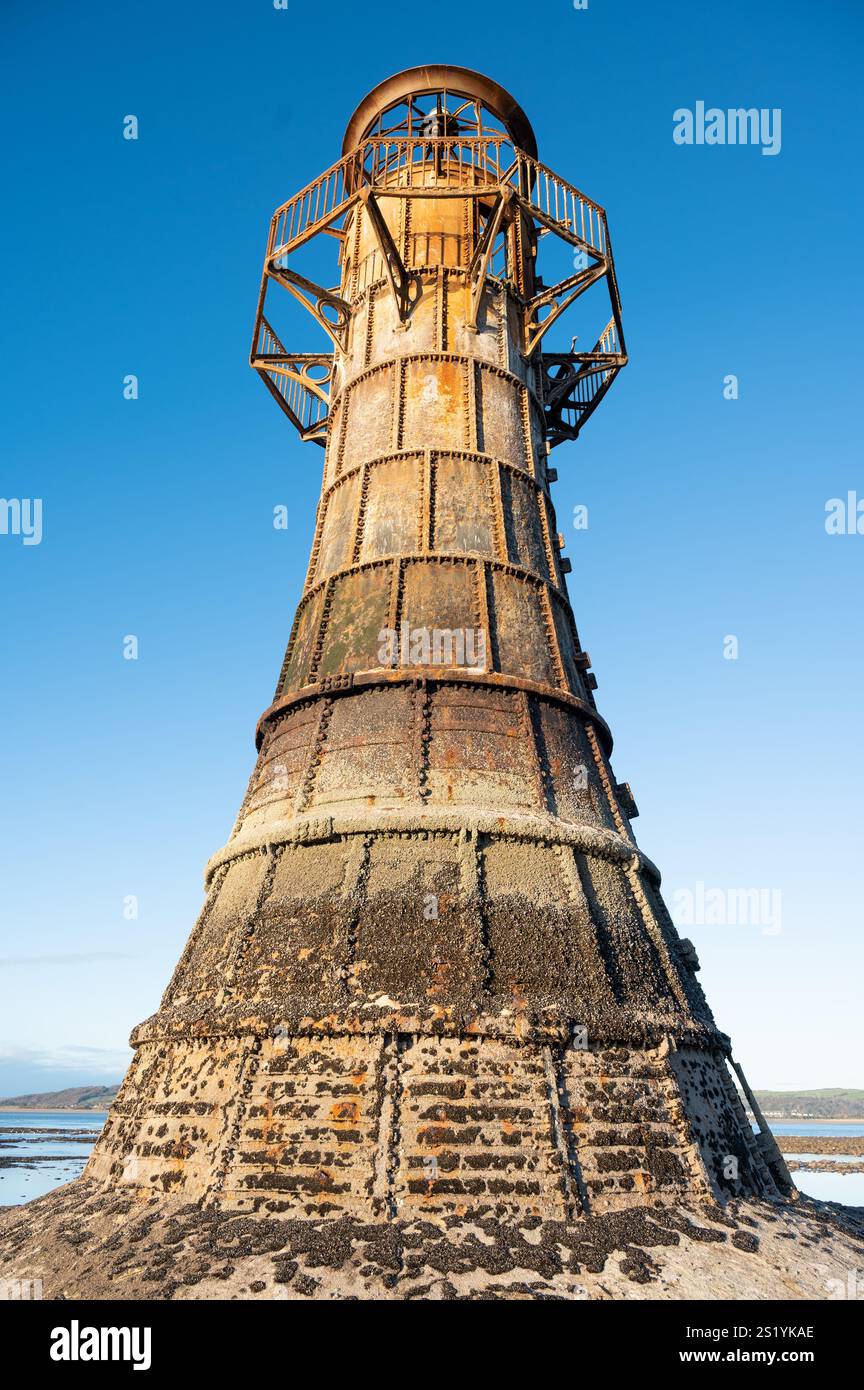 Whiteford cast iron lighthouse, Whiteford NNR, Gower, Wales, UK Stock ...