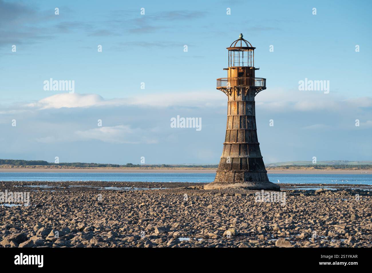 Whiteford cast iron lighthouse, Whiteford NNR, Gower, Wales, UK Stock ...