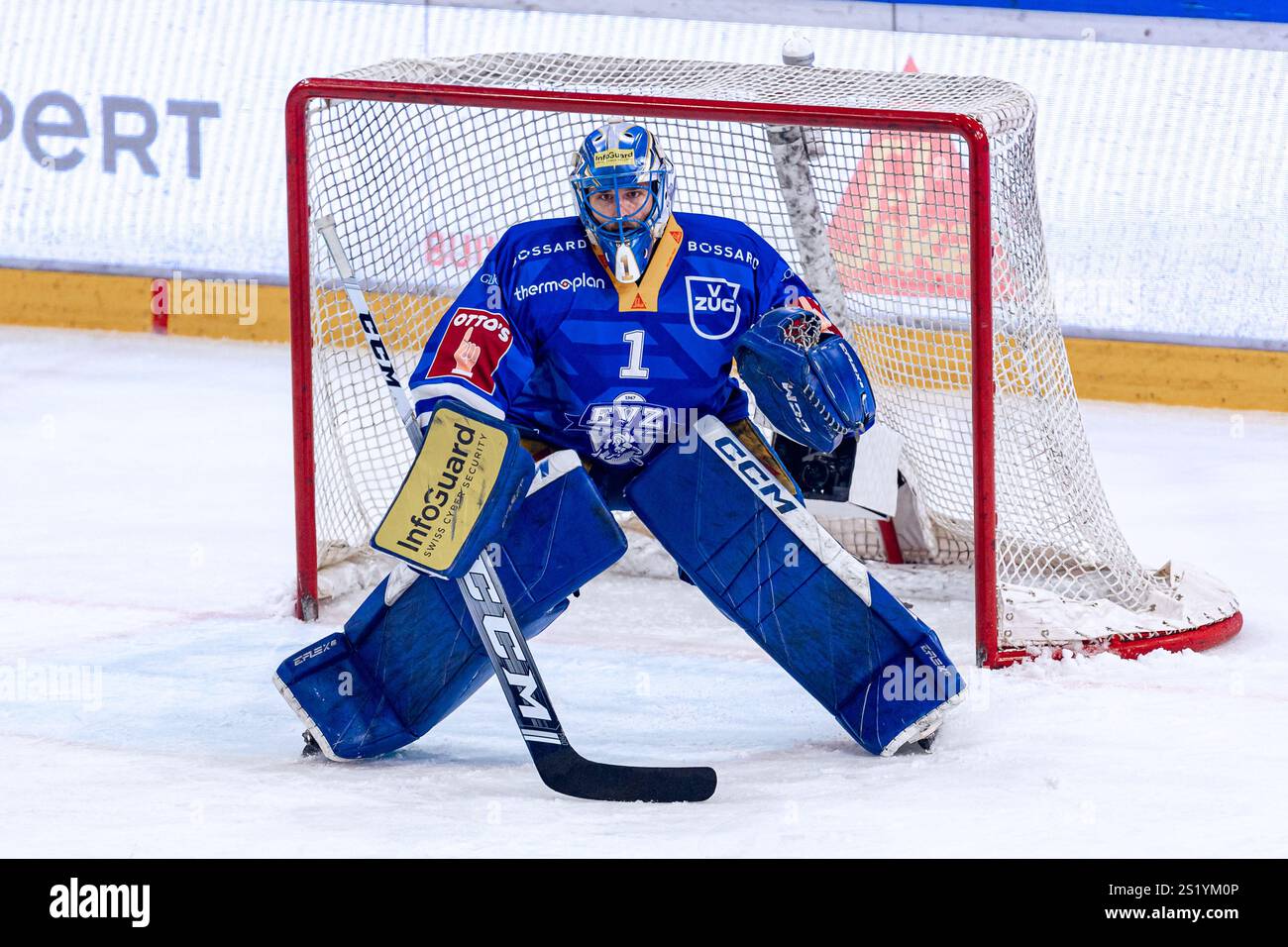 Goalkeeper Tim Wolf #1 (EV Zug) - 21.12.2024 - National League, Regular ...