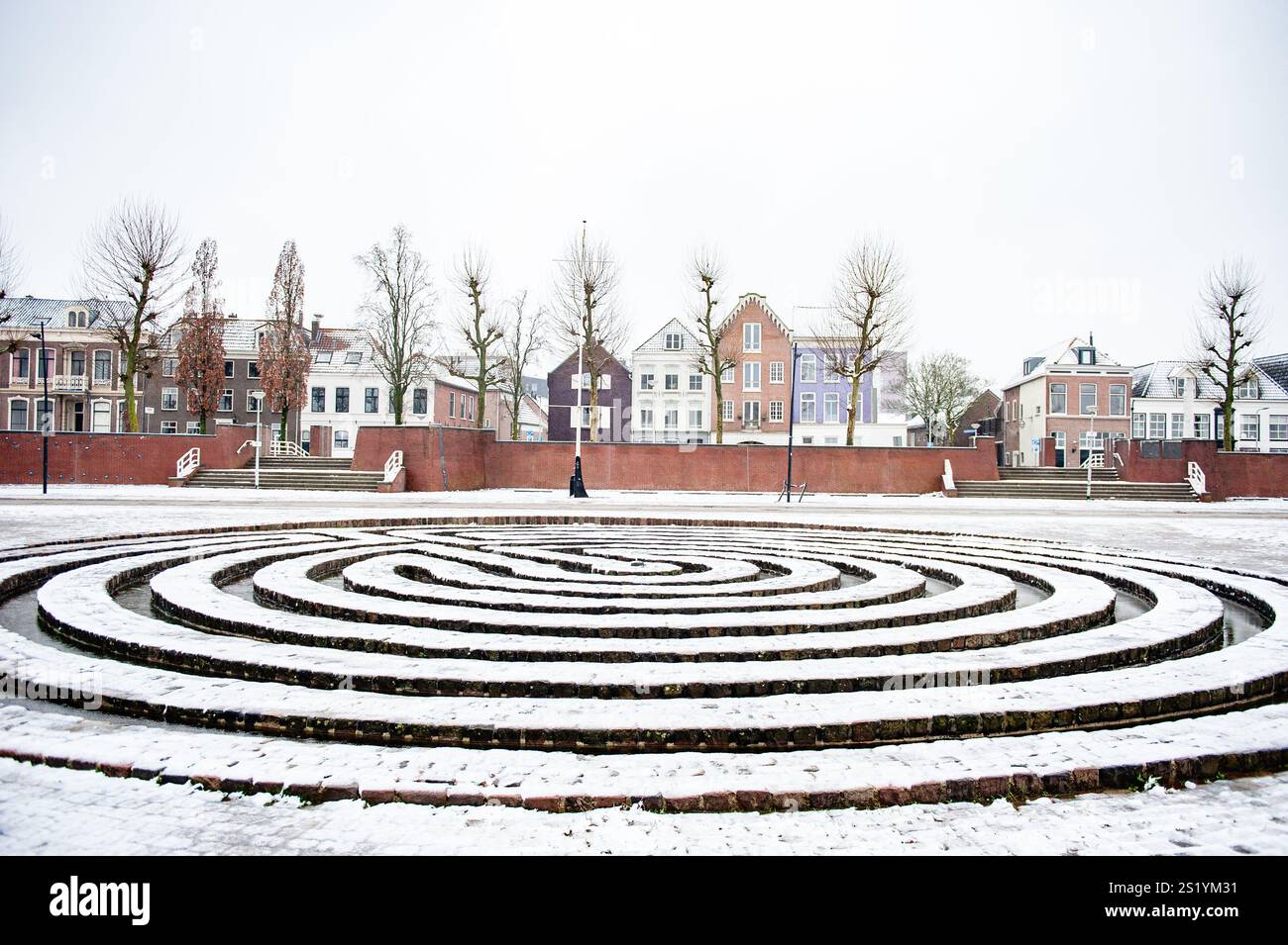 Nijmegen, Netherlands. 05th Jan, 2025. A labyrinth on the ground is ...