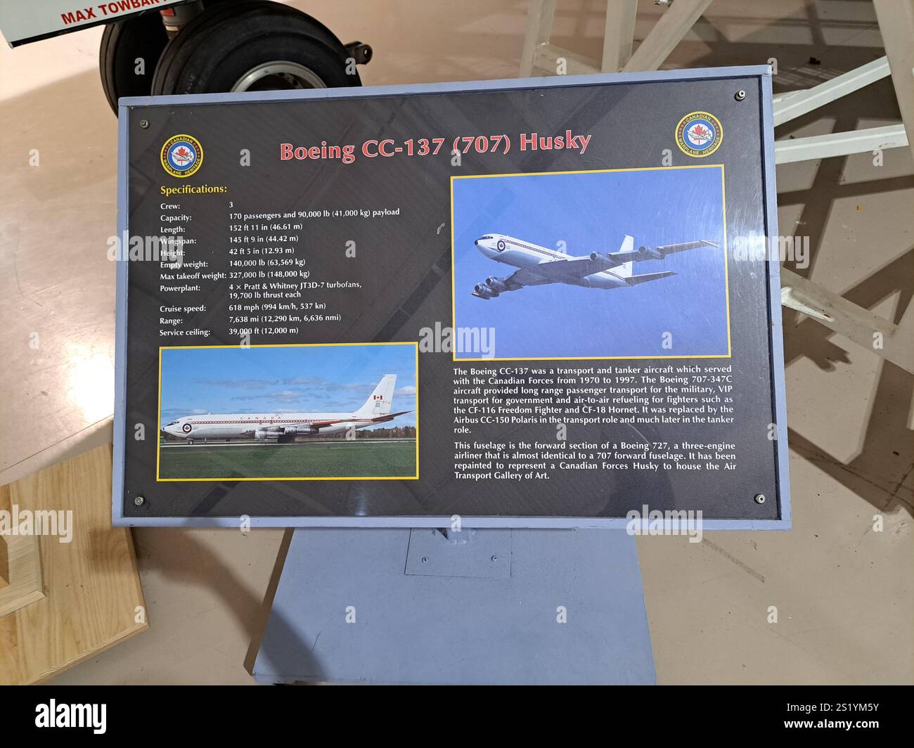 Information sign for Boeing CC-137 (707) Husky at Canadian Warplane ...
