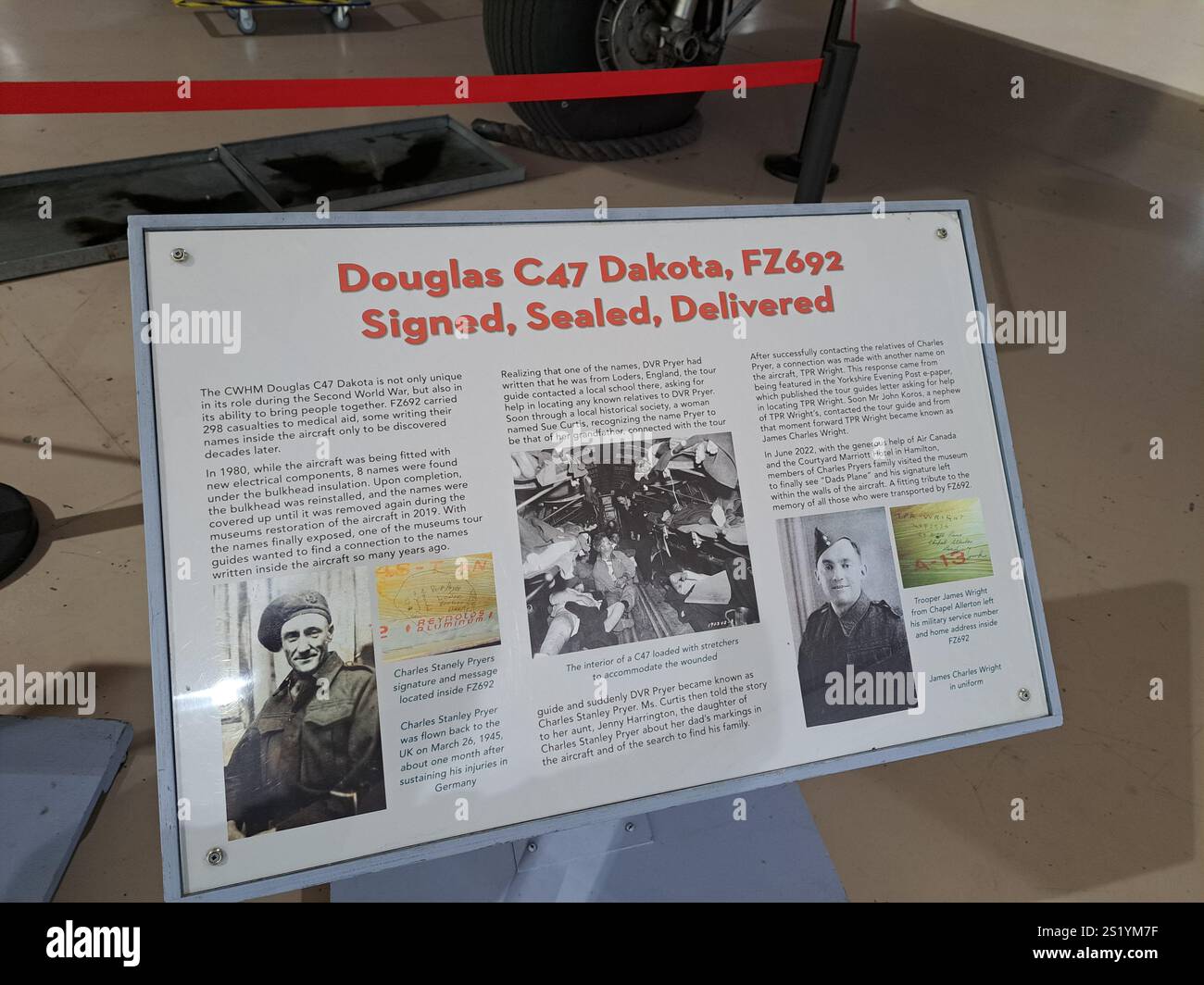 Information sign for Douglas C-47 Dakota at Canadian Warplane Heritage ...