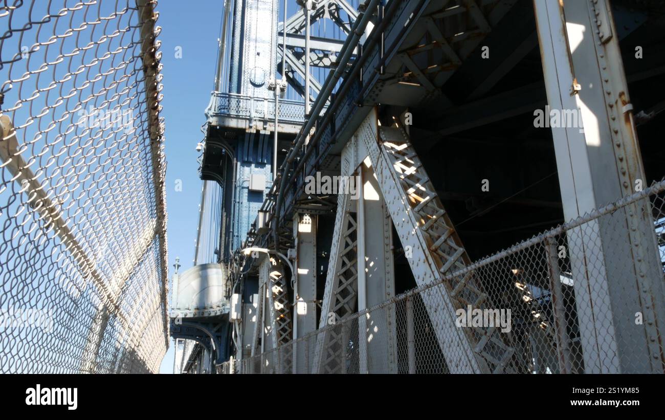 Manhattan Bridge to Brooklyn Dumbo. New York City symbol, USA travel ...