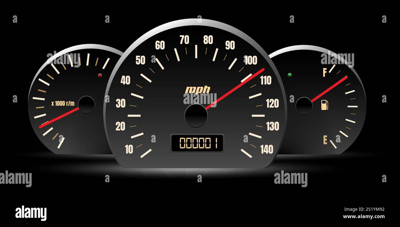 Realistic car dashboard Stock Vector Image & Art - Alamy