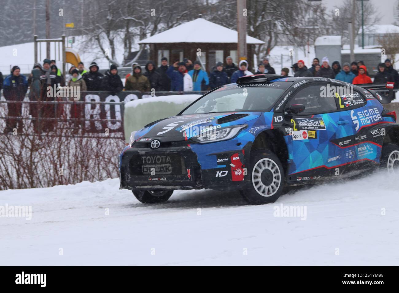 Czech Filip Mares, Radovan Bucha with Toyota GR Yaris Rally2 compete during the 38th LKW FRIENDS ...