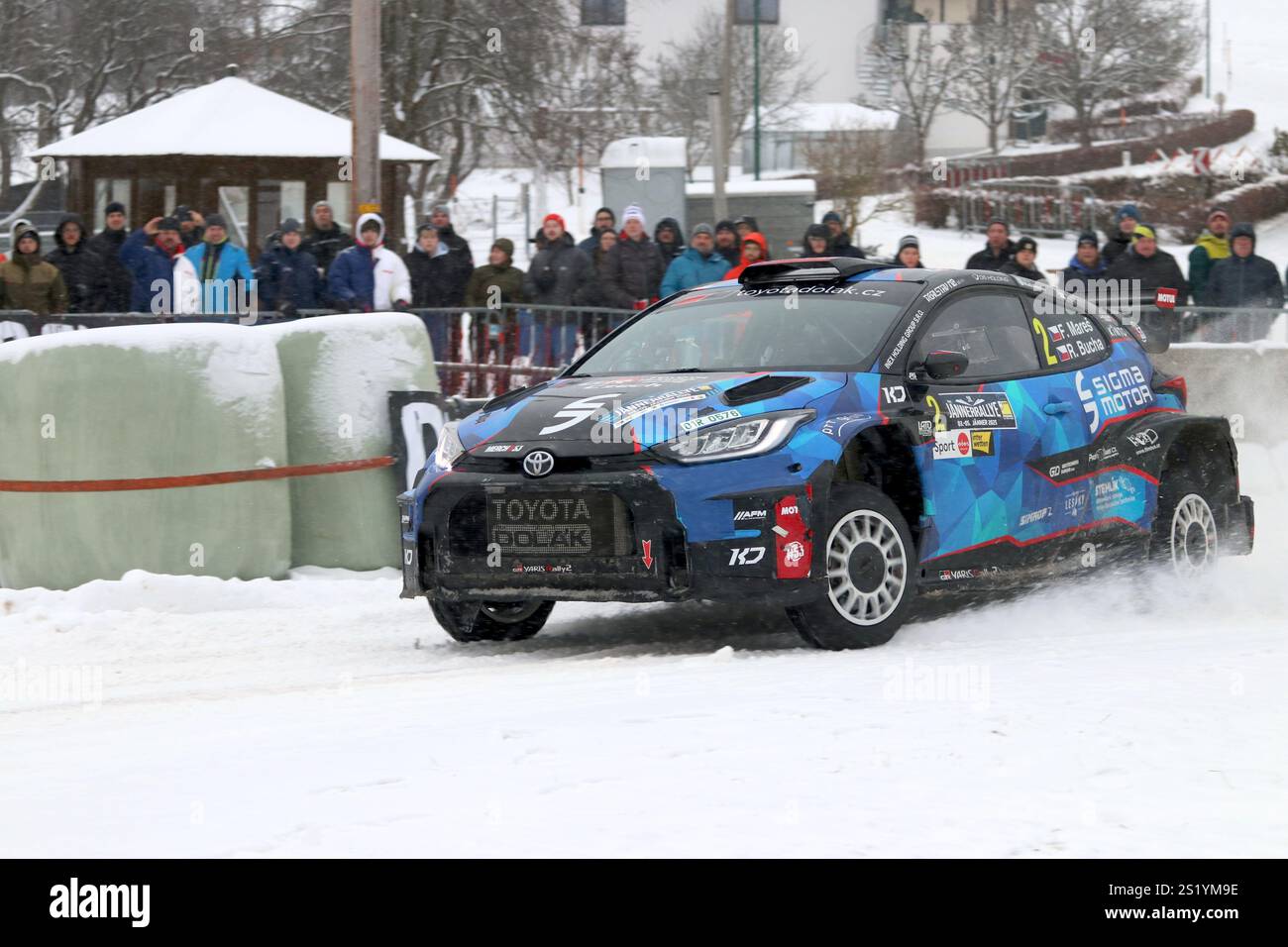 Czech Filip Mares, Radovan Bucha with Toyota GR Yaris Rally2 compete during the 38th LKW FRIENDS ...