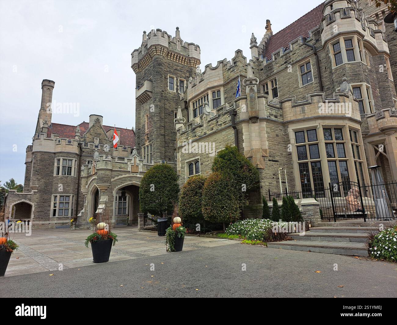Front entrance to Casa Loma on Austin Terrace in Toronto, Ontario ...