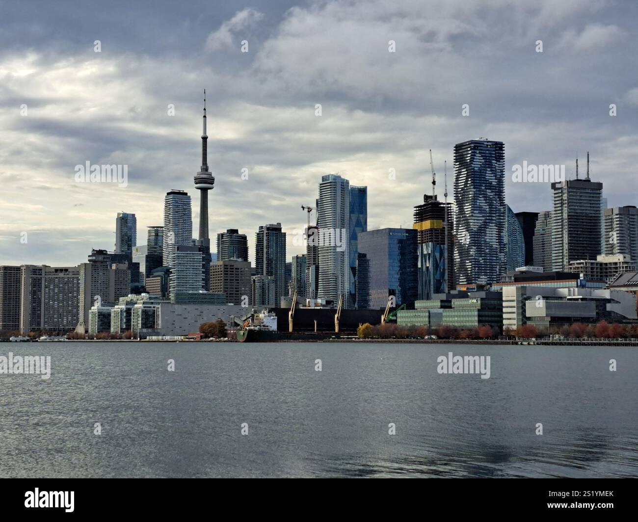 View of downtown Toronto from Polson Pier at Jennifer Kateryna Park in ...