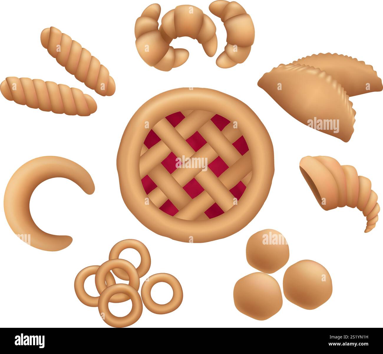 Bakery products baked sweet Stock Vector Images - Alamy