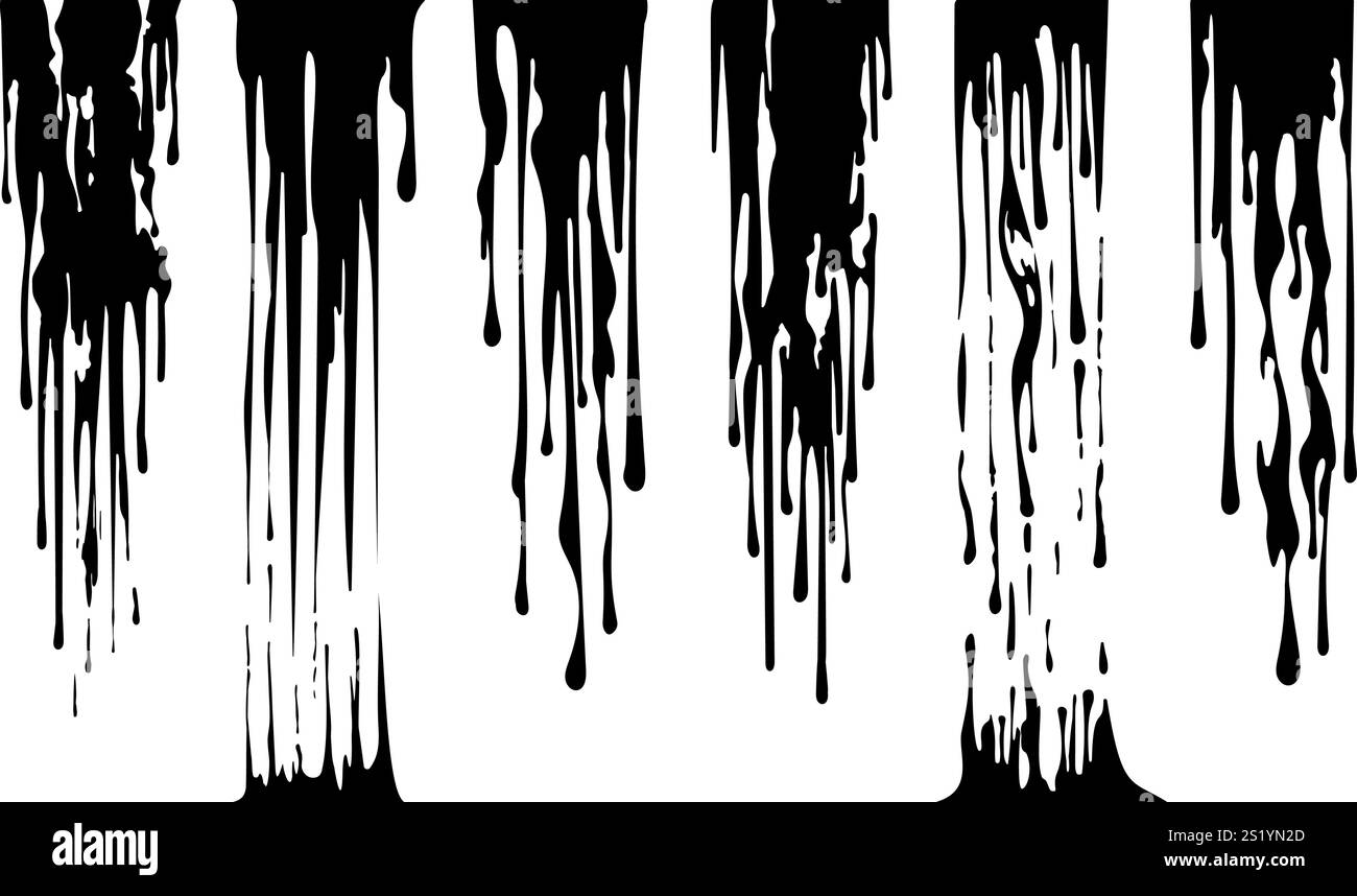 Abstract dripping paints black ink Stock Vector Image & Art - Alamy