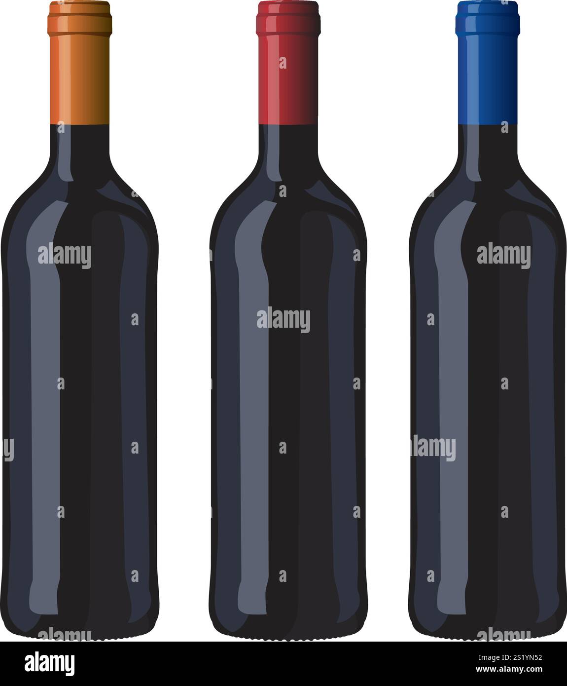 Wine bottles classic shape vector image Stock Vector Image & Art - Alamy