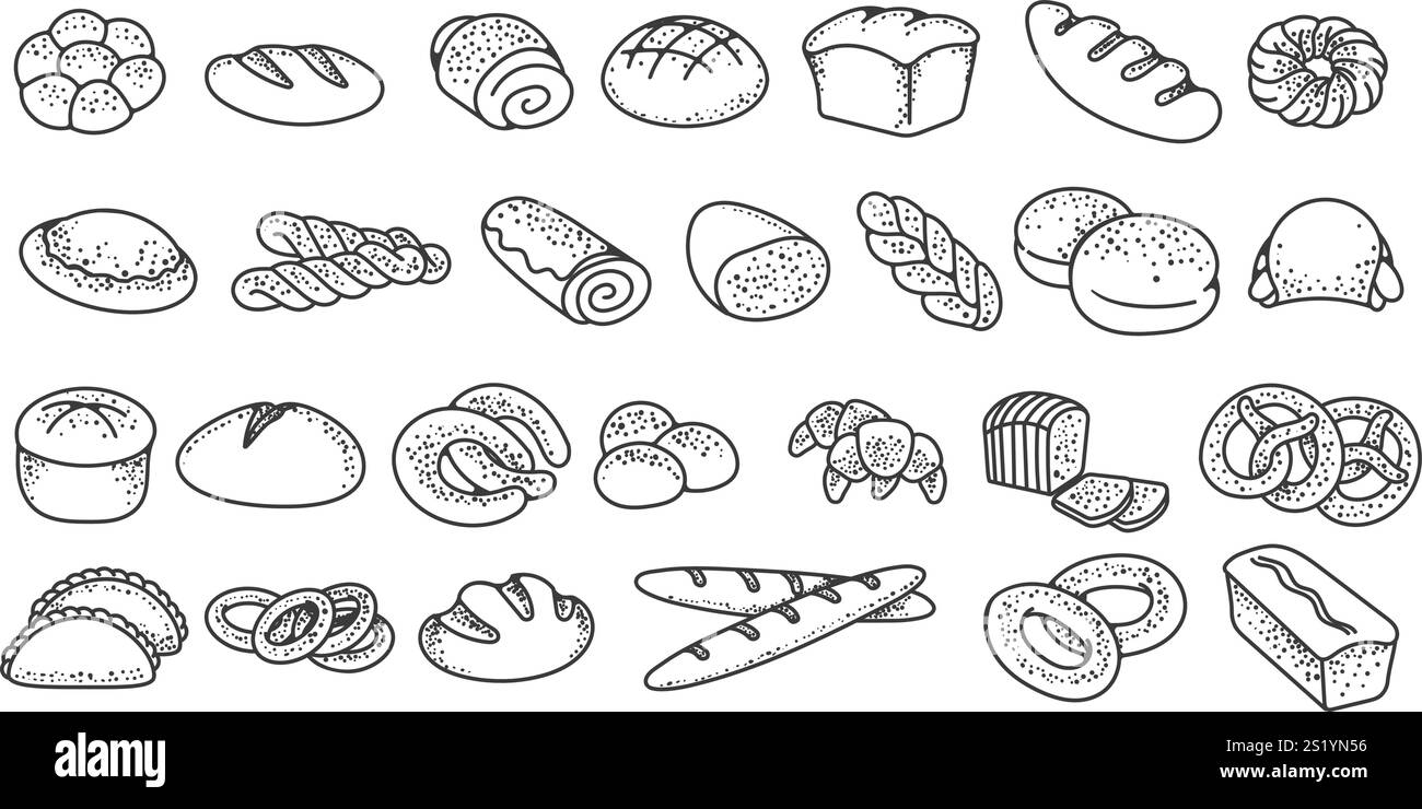 Cartoon Bakery Products Toast Bread Cut Out Stock Images And Pictures Alamy