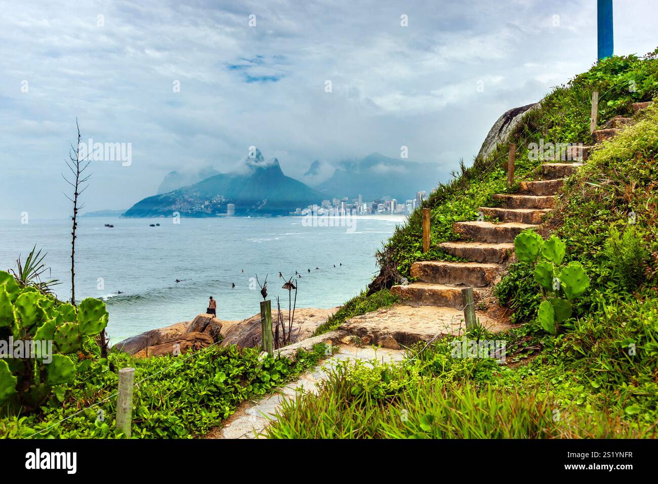 View of Morro Dois Irmãos from Pedra do Arpoador, Rio de Janeiro ...