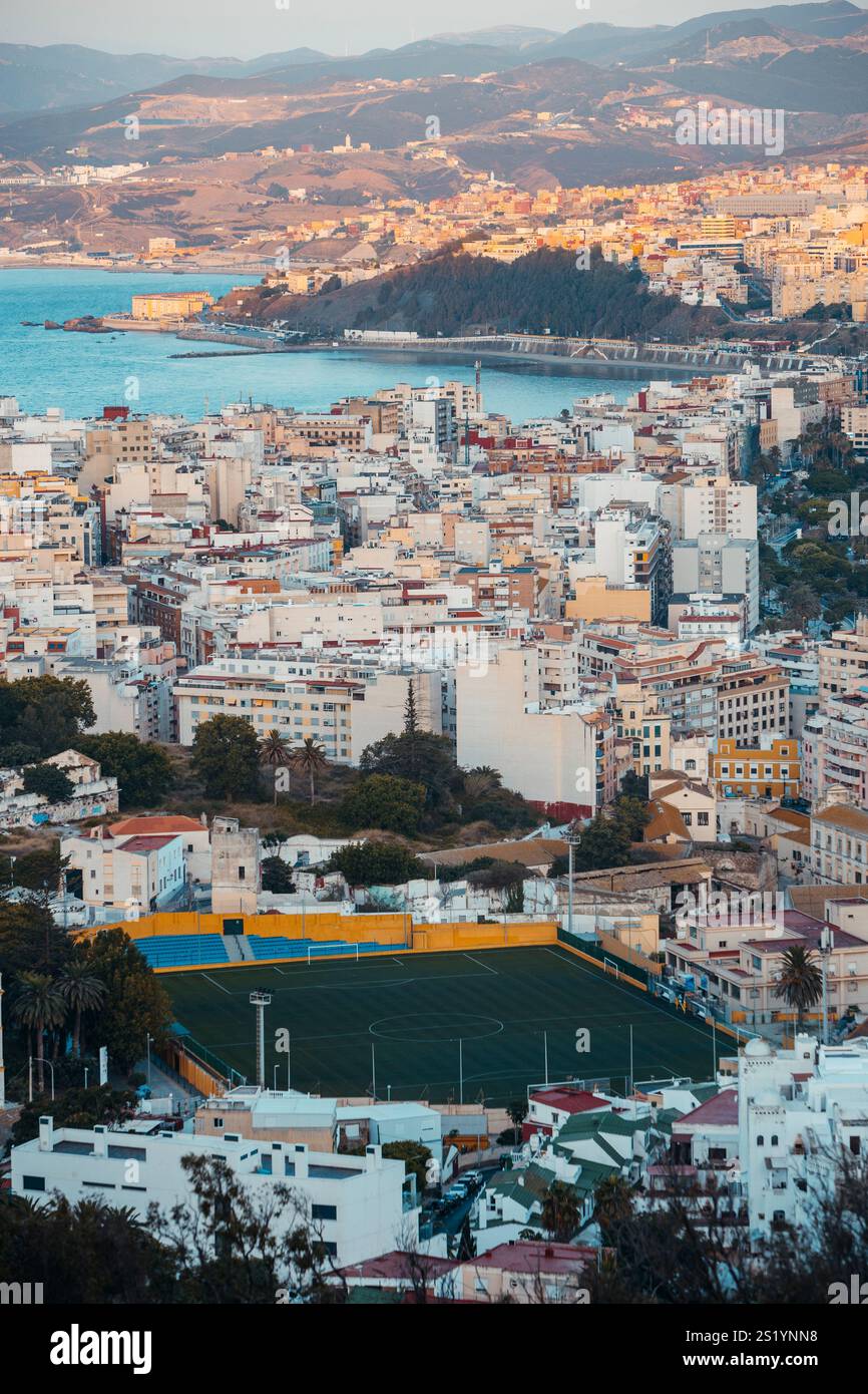 view of the city of ceuta and its two bays Stock Photo - Alamy