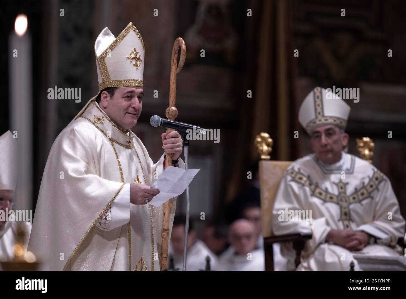Rome, Italy, 4 January, 2025. Pope Francis attends Episcopal ordination ...