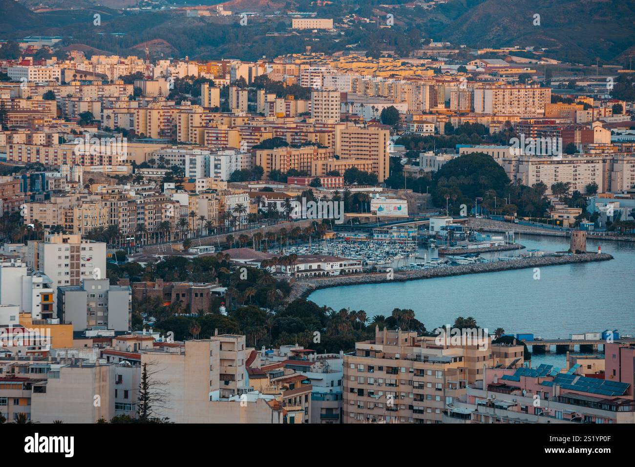view of the city of ceuta and its two bays Stock Photo - Alamy