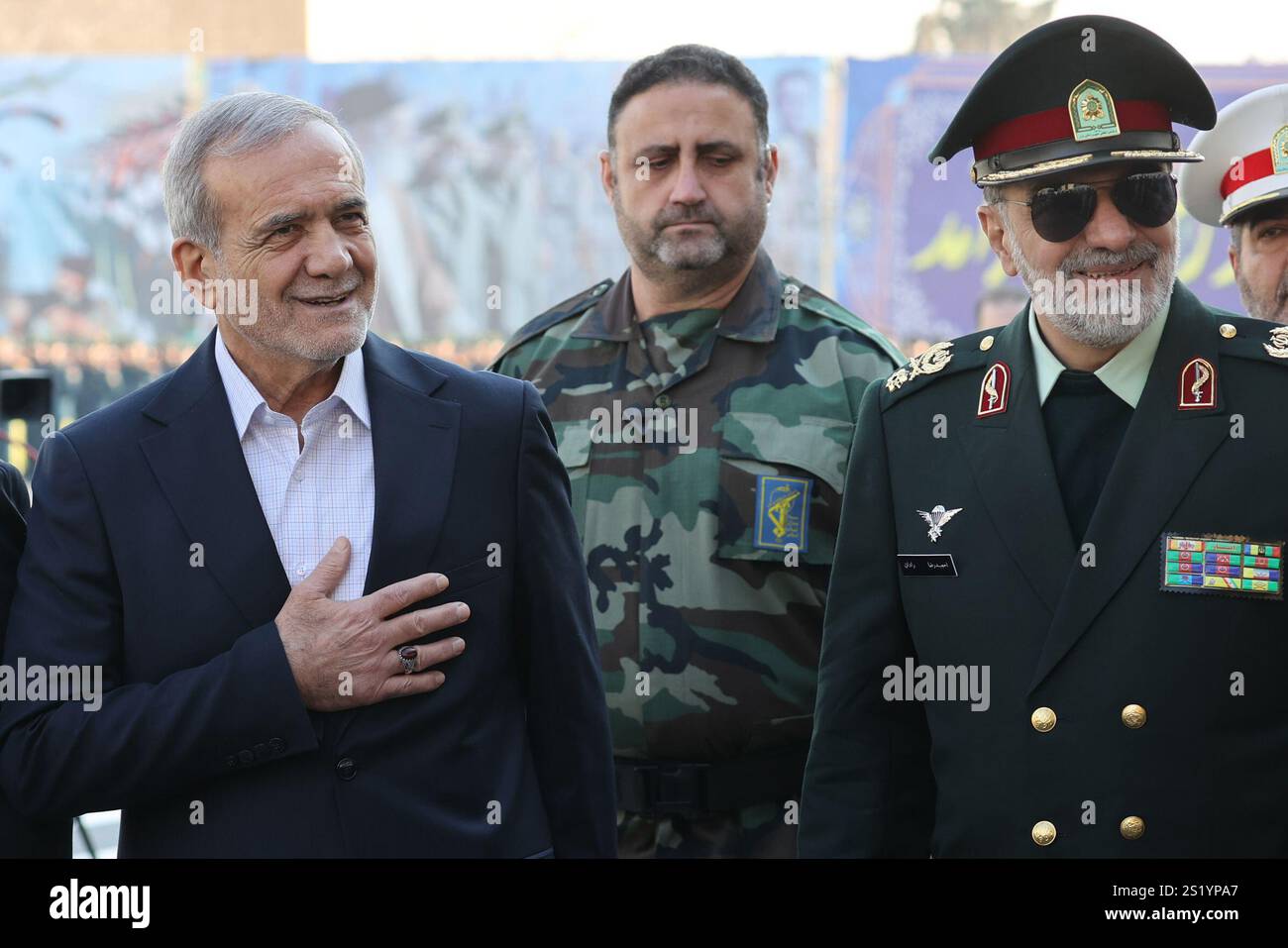 Tehran, Iran. 5th Jan, 2025. Iran's President, MASOUD PEZESHKIAN (L ...