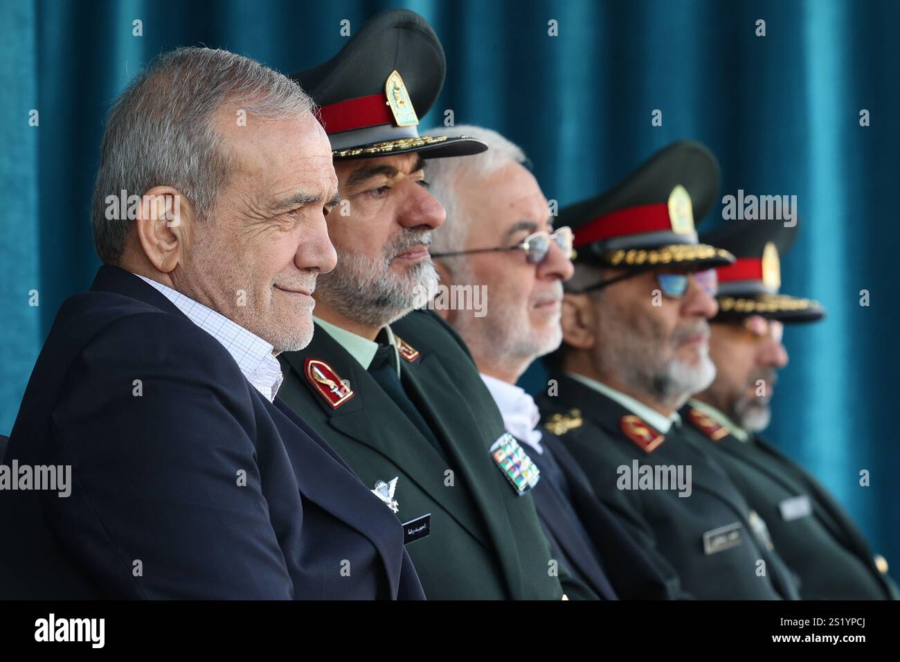 Tehran, Iran. 5th Jan, 2025. Iran's President, MASOUD PEZESHKIAN (L ...