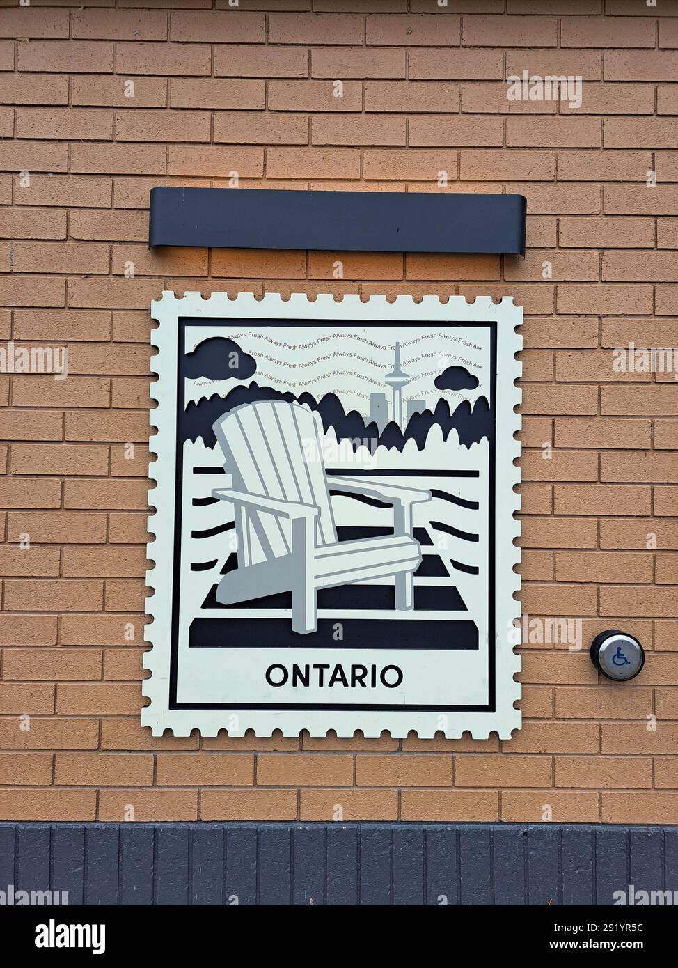 Ontario postage stamp sign at Tim Horton's on Innisfil Beach Road in ...