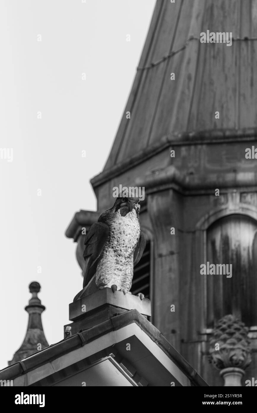State of a falcon on the roof of Falcon House, 60 Lombard St, London ...