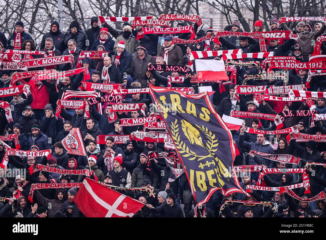 Supporters of AC Monza during the Italian championship Serie A football ...