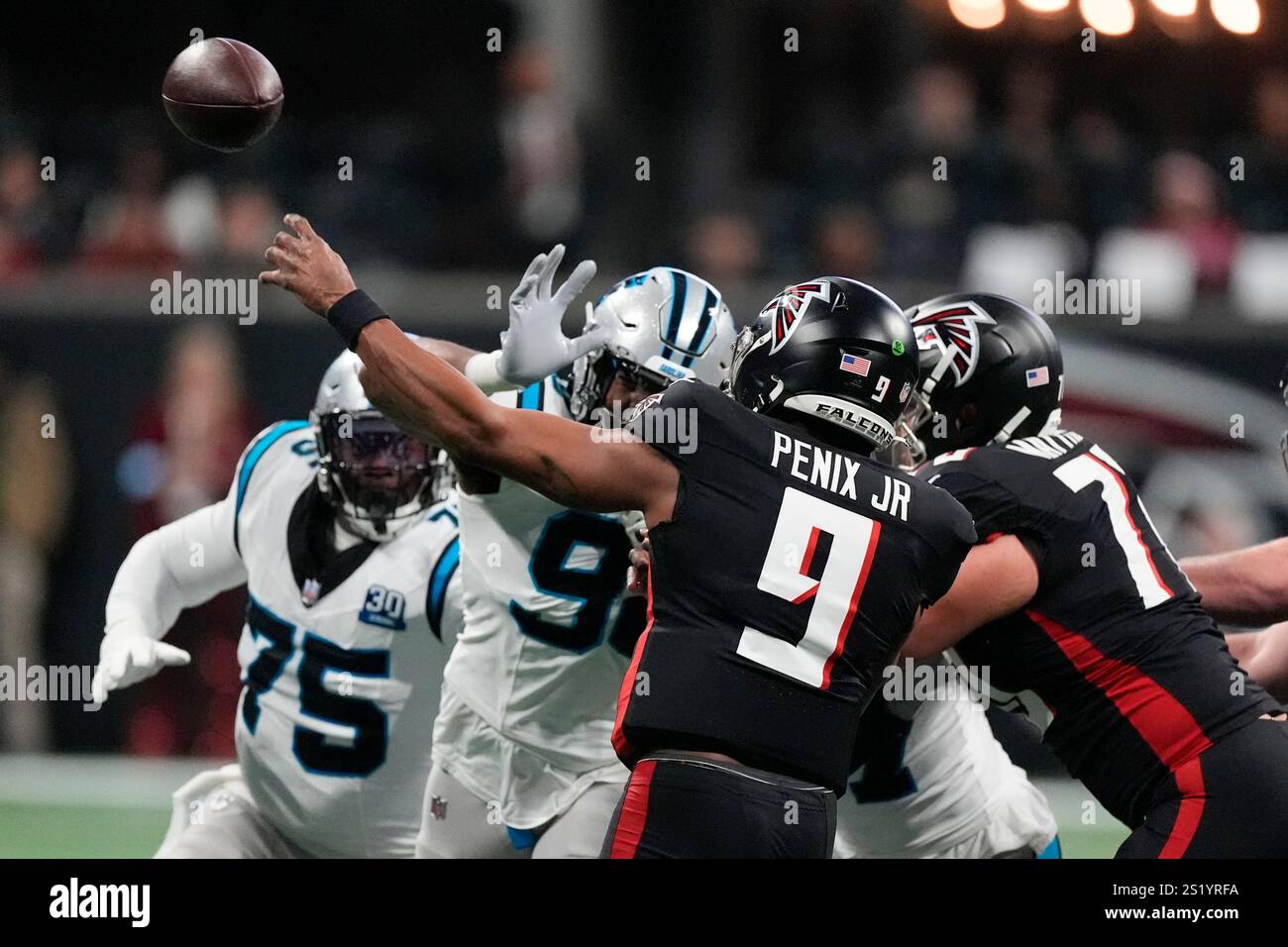 Atlanta Falcons quarterback Michael Penix Jr. passes against the ...