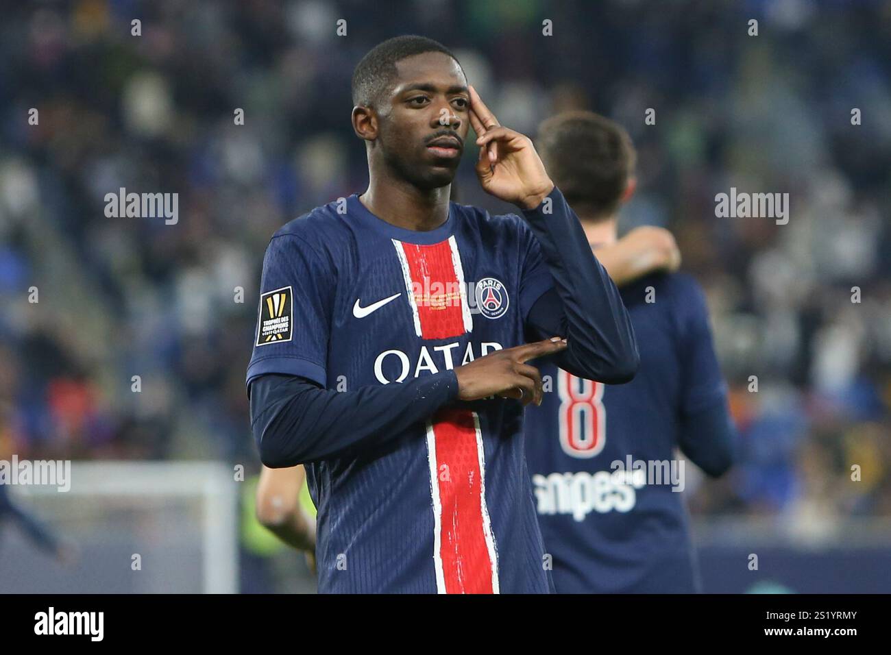 PSG's Ousmane Dembele celebrates after he scored during the French ...