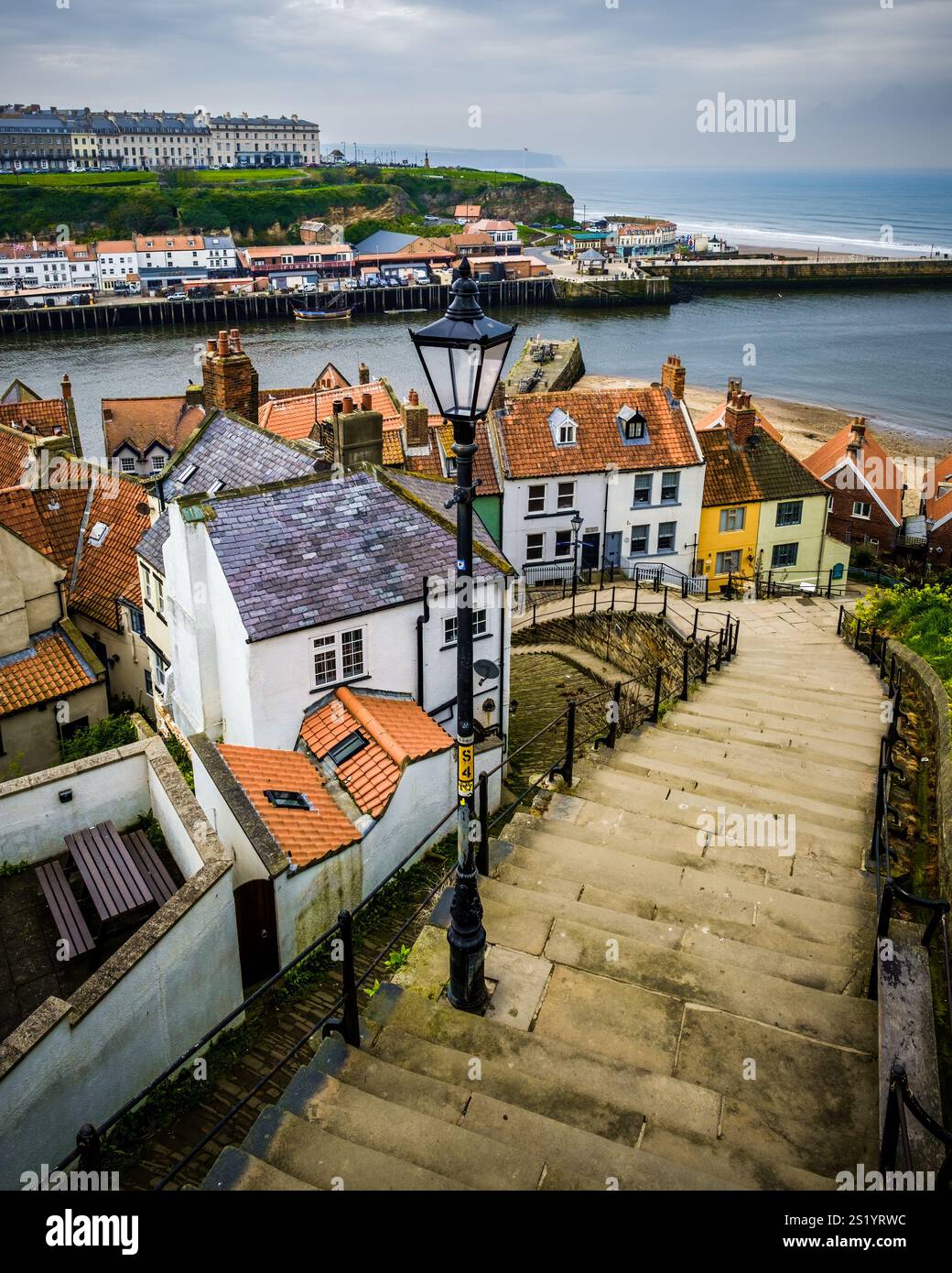 199 Steps leading up to St Mary’s Church in Whitby, North Yorkshire ...