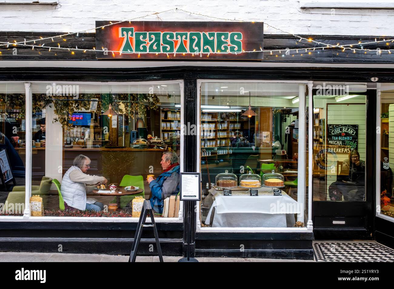 An Senior Couple Enjoy A Traditional Tea and Cake At Teastones Tea ...