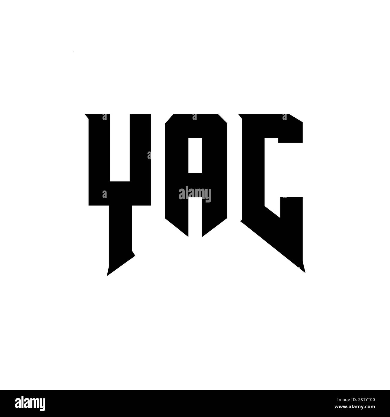 YAC letter logo design for technology company. YAC logo design black and white color combination ...