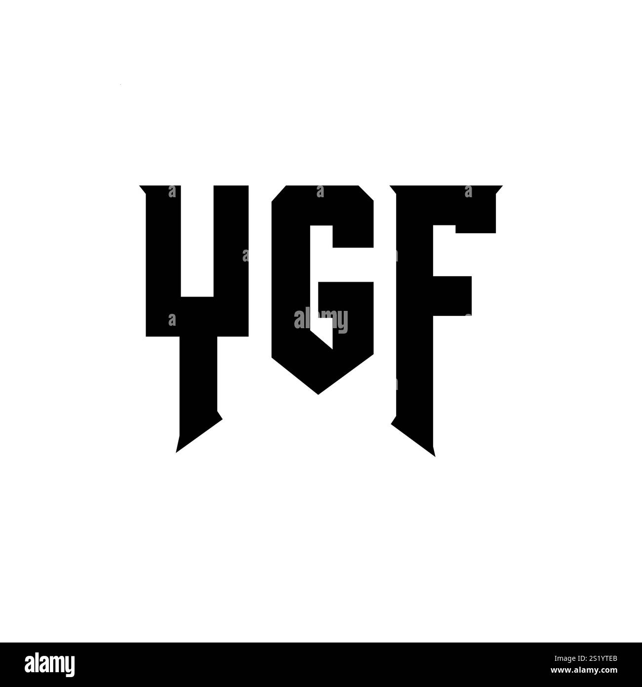 YGF letter logo design for technology company. YGF logo design black and white color combination ...