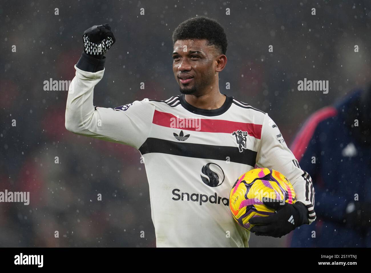 Manchester United's Amad Diallo reacts at the end of the English ...