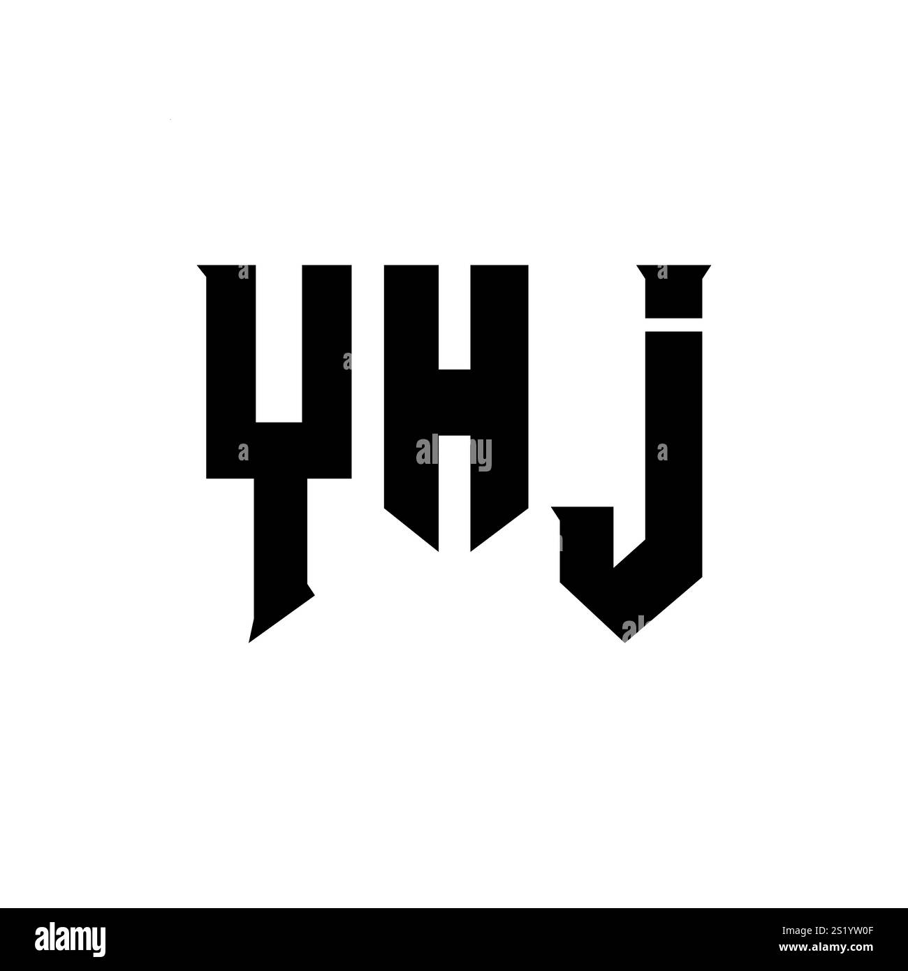 YHJ letter logo design for technology company. YHJ logo design black ...