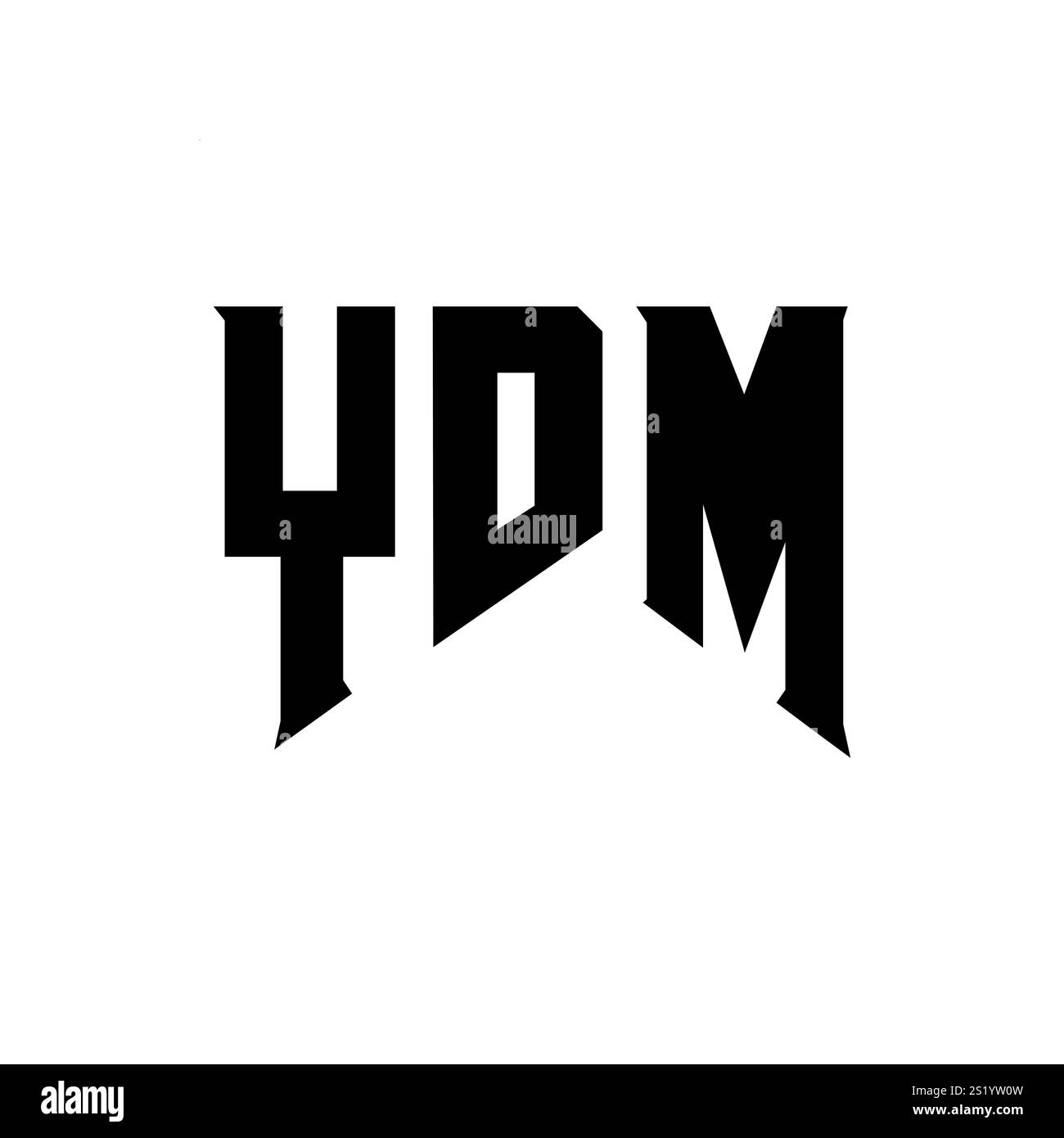 YDM letter logo design for technology company. YDM logo design black and white color combination ...