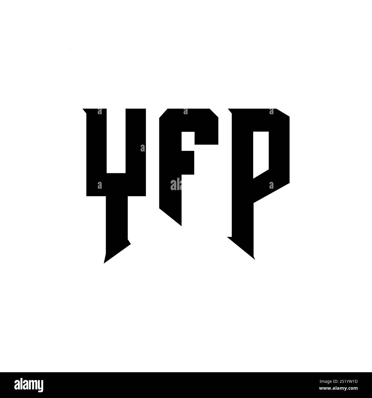 YFP letter logo design for technology company. YFP logo design black and white color combination ...