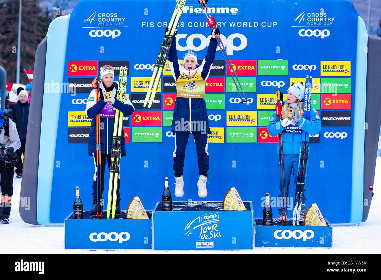 Val di Fiemme, Italy 20250105. Astrid Oyre Slind, Therese Johaug and ...